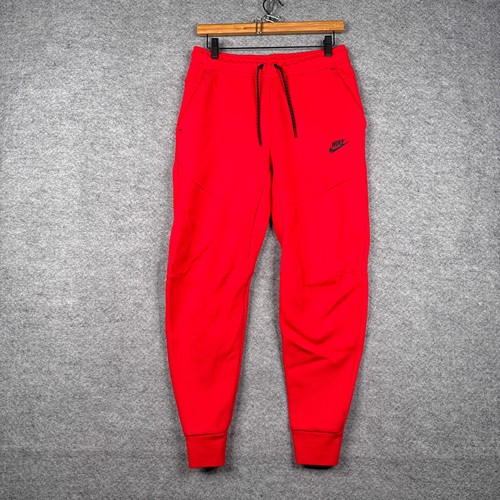 Nike Tech Fleece Pants Mens Small S Red Jogger Gym Training CU4495-657 ...