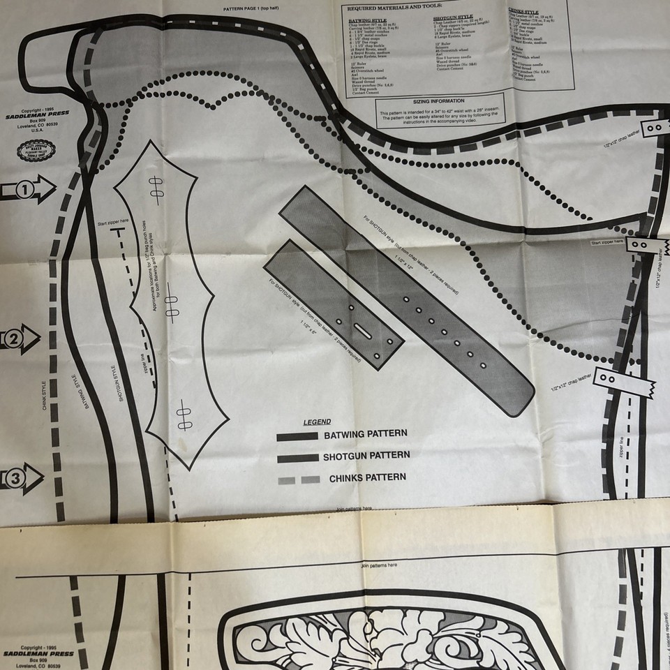 Dusty Johnson Leather Batwing Shotgun Chaps Pattern Instructions Full ...