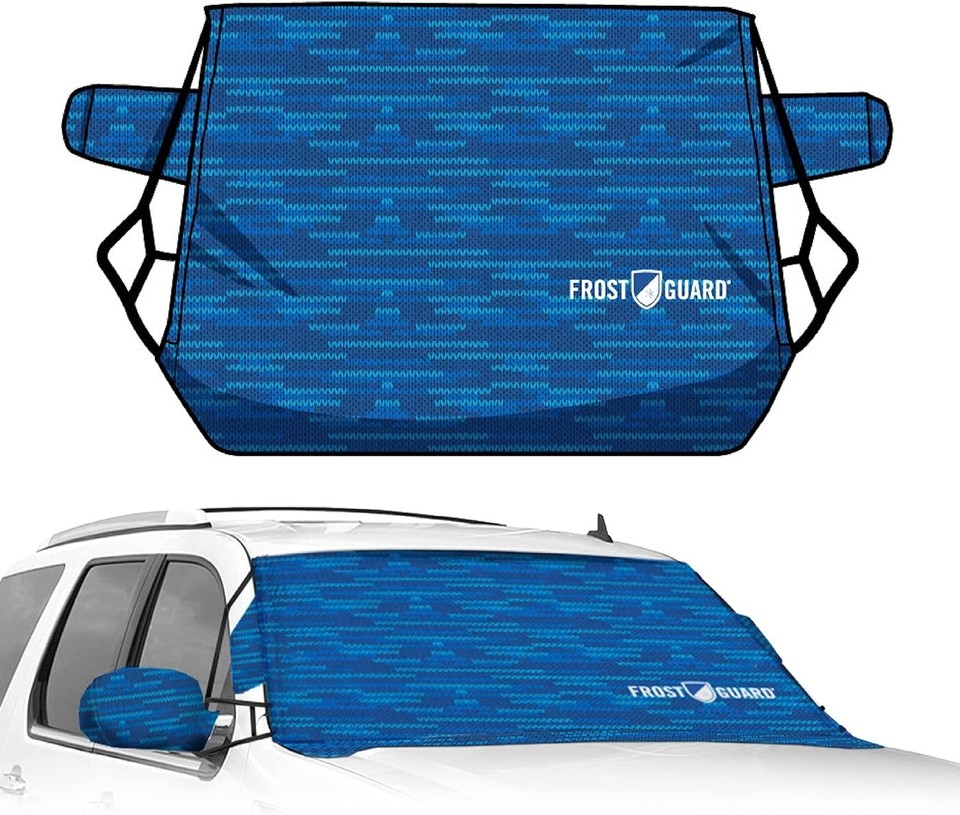 FrostGuard Deluxe | Full-Coverage Car Windshield Cover, XL - Blue, 41 ...