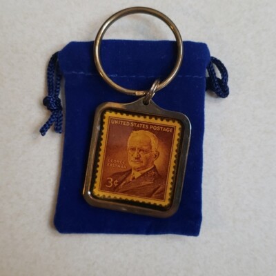 Rare Key Ring with USPS 1954 3 Cent George Eastman Stamp New | eBay