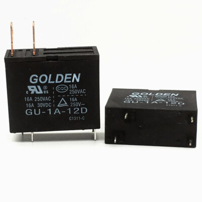 2PCS GOLDEN GU-1A-12D 12VDC Power Relay 4Pins 16A 250VAC | eBay