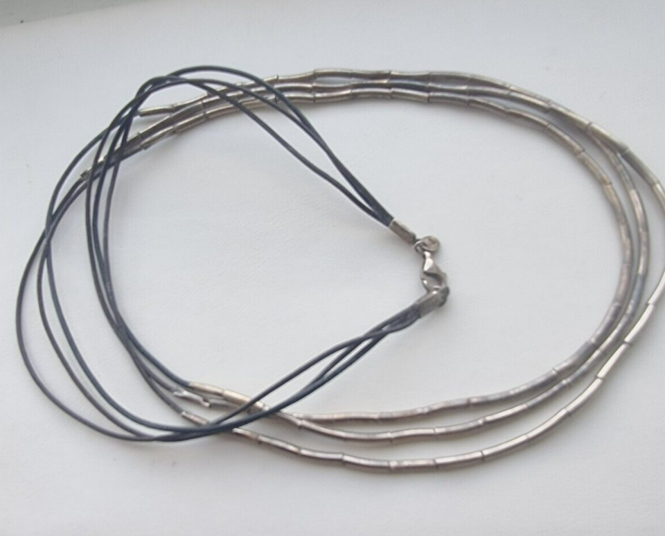 SILPADA RARE 925 STERLING SILVER FLASH N2196 30 BLACK BROWN LEATHER ...