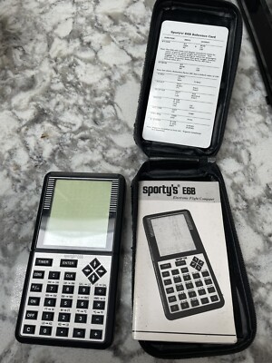 NICE SPORTY'S E6B ELECTRONIC FLIGHT COMPUTER W/CASE, MANUAL & REFERENCE ...