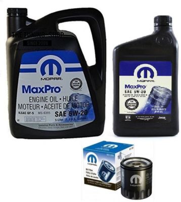 SATZ MOPAR MOTORÖL SAE 5W20 6 L 68218891AA + MOPAR Ölfilter PH16 ...