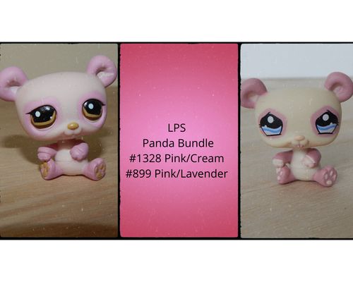 LPS Panda Bundle #1328 Pink/Cream and #899 Pink/Lavender Used Great ...
