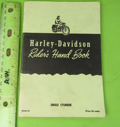 1950's Harley Davidson Riders Hand Book 125 Single Cylinder 99463-48🔥 ...