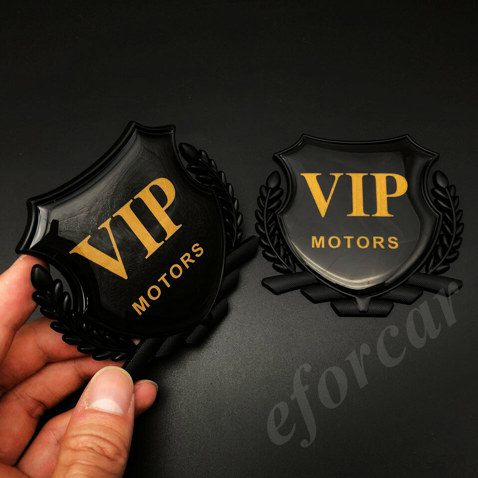 2pcs Metal VIP MOTORS Luxury JDM JP Car Trunk Window Emblem Badge Decal ...