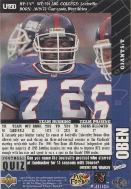 1996 Upper Deck Collector's Choice Update Roman Oben #U150 for sale | eBay