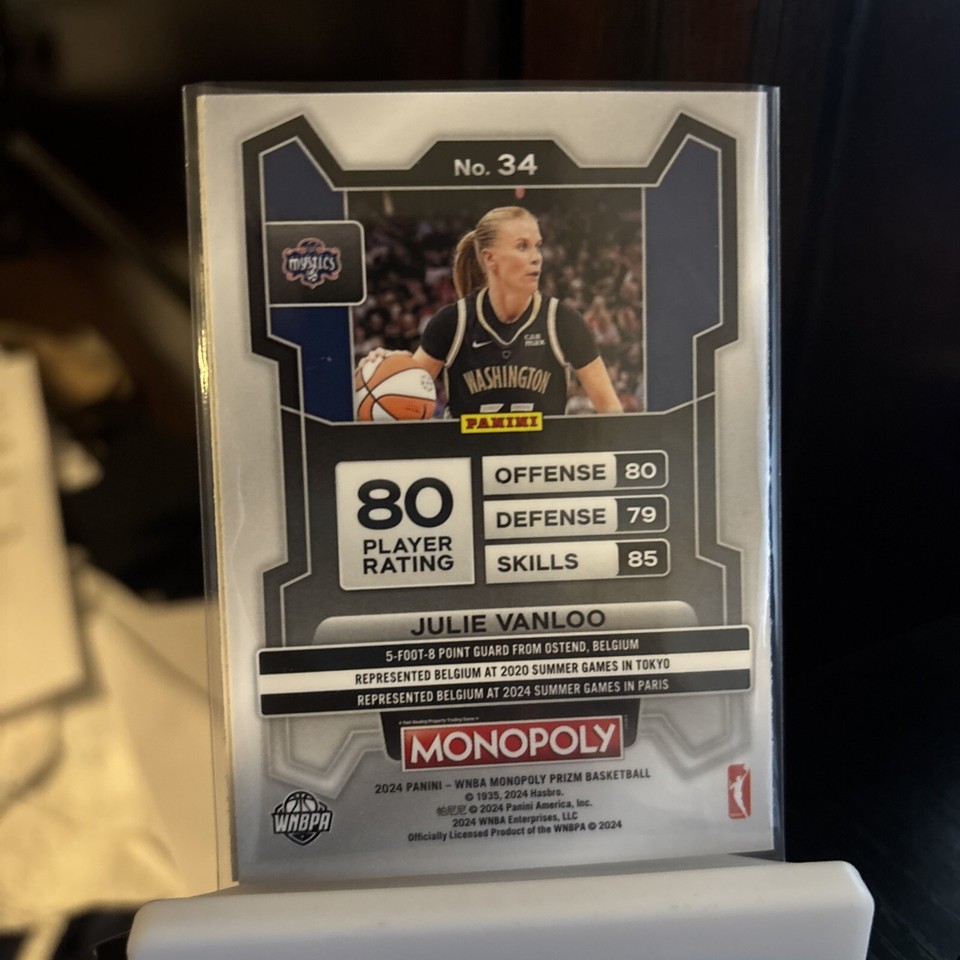 2024 Panini WNBA Monopoly Prizm Basketball Julie Vanloo Base RC #34 ...