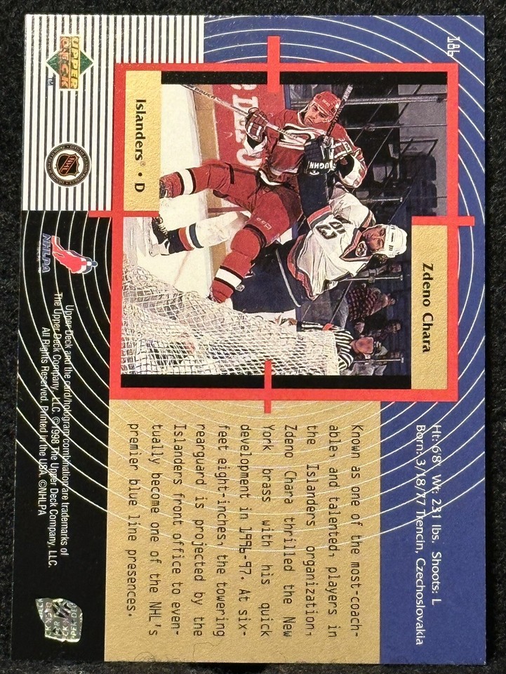 1997-98 SP Authentic Zdeno Chara Rookie Card RC #186 | eBay