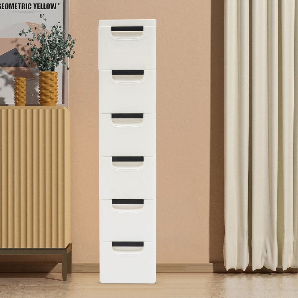 6Drawers Floor Storage Cabinet Narrow Space Storage Cabinet Rack for ...