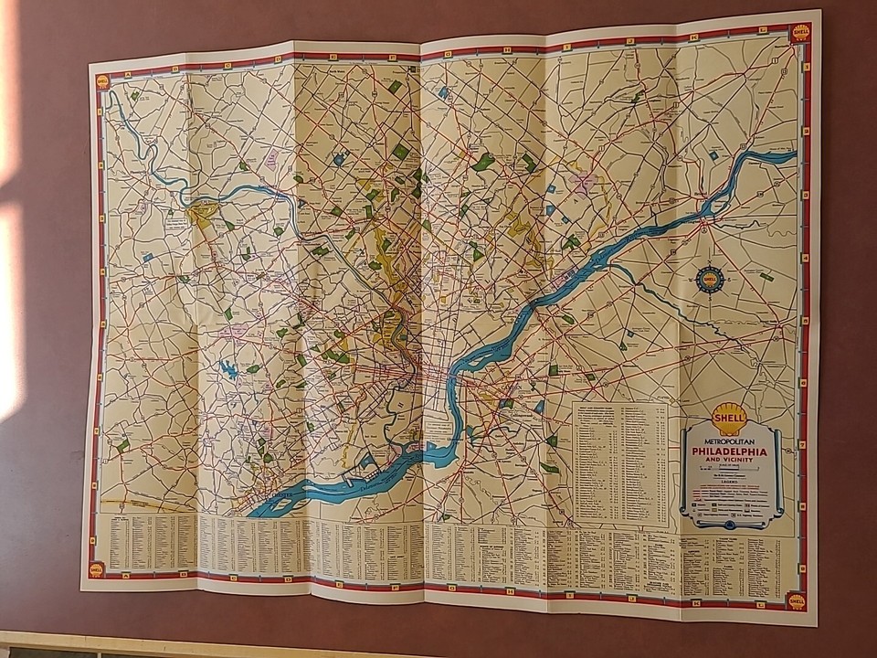 Vintage 1940s? H M Gousha Shell Road Map: Metropolitan Philadelphia ...