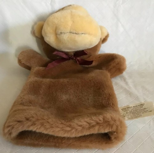 Plush Brown Monkey Hand Puppet Monkey 12” Pretend Play Child Classroom ...