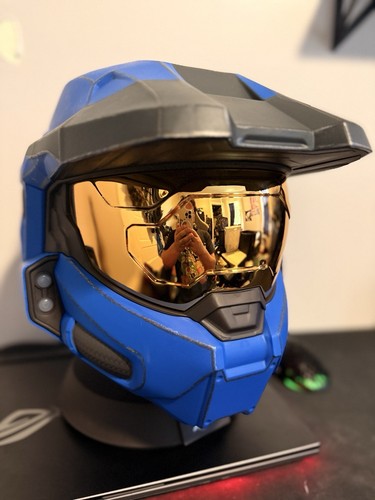 Halo Red vs Blue RvB Mjolnir War Games Helmet Pair Wearable W/ Lights ...