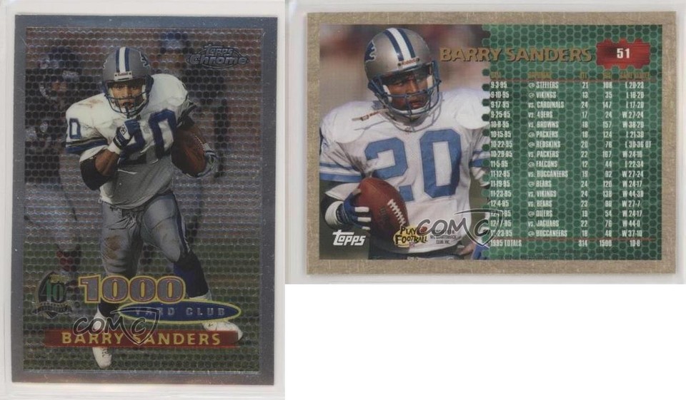 1996 Topps Chrome Barry Sanders #51 HOF 4xw | eBay UK