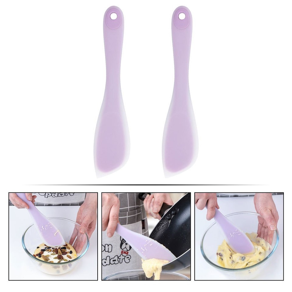 2 Pcs Silicone Spatula Non-stick Shovel Cake Cream Butter Spatulas ...