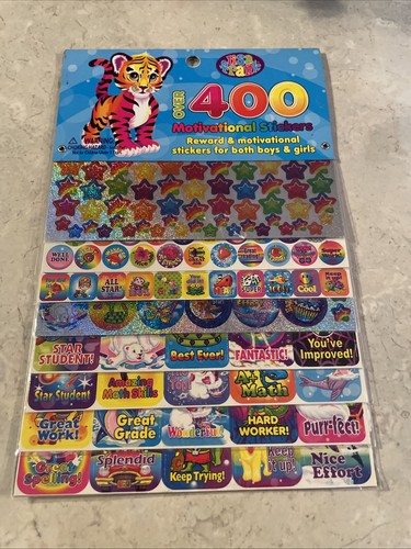 NEW Lisa Frank STICKERS over 400 reward & motivational NIP set sheets ...