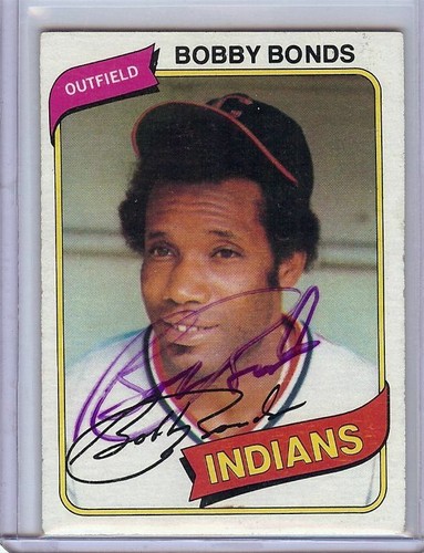 Bobby Bonds Signed Autographed Trading Card 1980 Topps Indians GX31105 ...