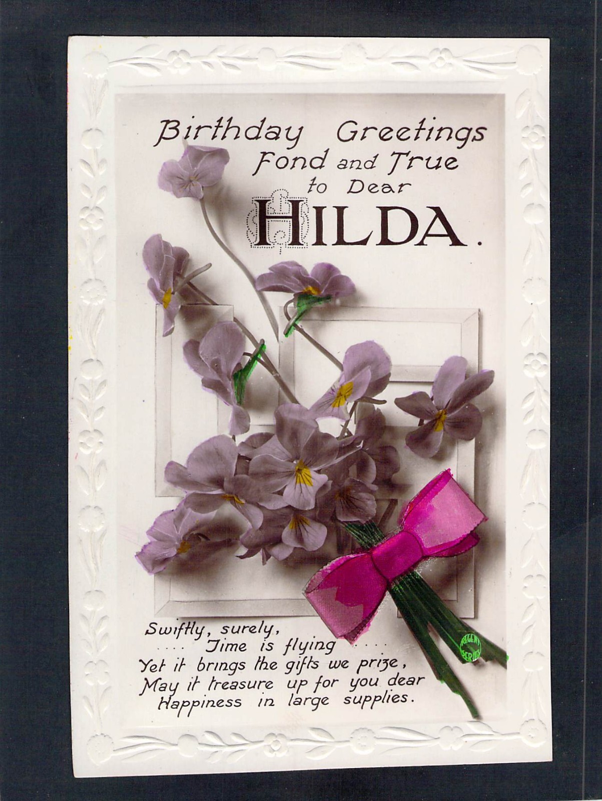 D0066 Hilda Name Birthday Greeting Regent RPPC vintage postcard | eBay