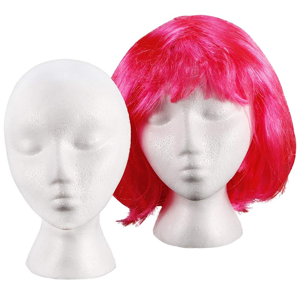 Wig Head Reusable Lightweight Female Foam Mannequin Head Solid Color | eBay