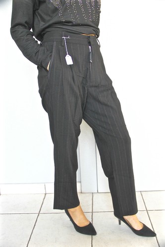 Trousers Large Wool Black And Golden high use T 38/40 New Label Val | eBay