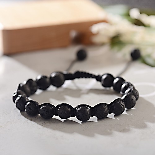 8 MM Natural Healing Stone Beads Braided Waven Men's Bracelet Handmade ...