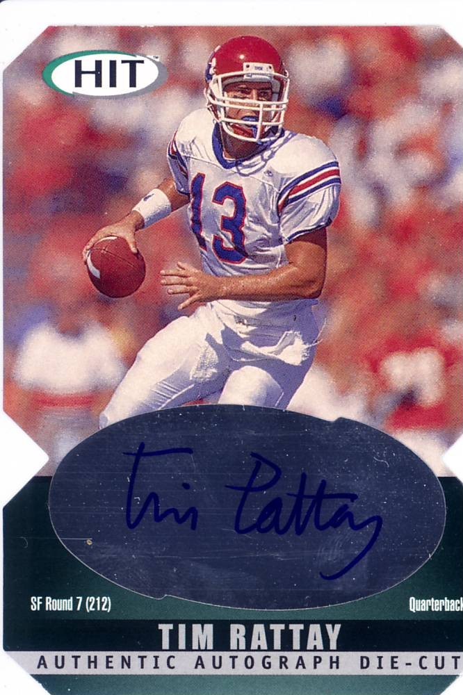 tim rattay rookie rc draft auto autograph louisiana tech die cut ...
