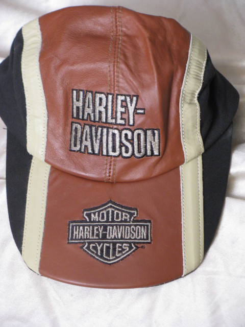 Harley Davidson Motorcycle Leather Hat Baseball Cap M… - Gem