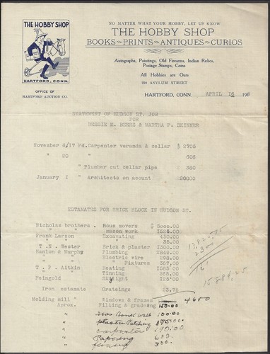 HARTFORD, CT ~ THE HOBBY SHOP, Books, Prints, Antiques ~ ILLUS ...