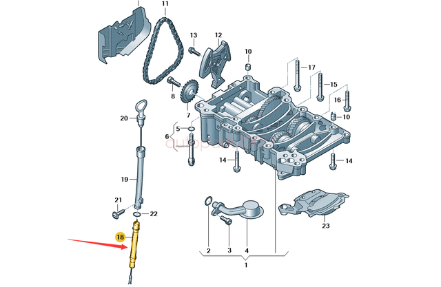 for VOLKSWAGEN Jetta 1999-2015 Genuine 06d 103 634e Lower Oil Dipstick ...