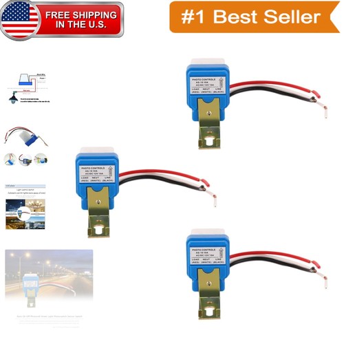 3 Pcs IP54 Light Sensor Switch - Automatic Dusk to Dawn Control for 12V ...