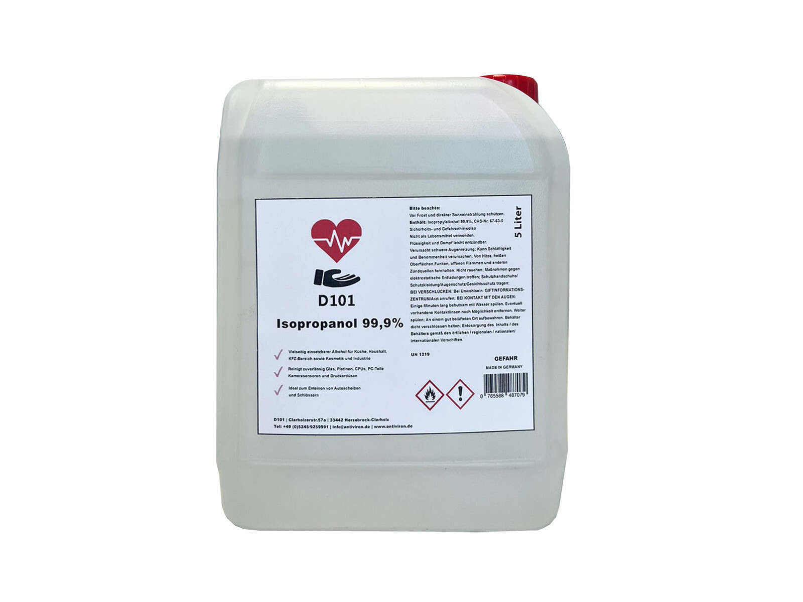 Isopropanol 5L Isopropylalkohol 99,9% IPA 2-Propanol Entfetter ...