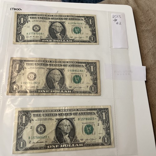 2013 Star Notes Lot Of 3 1$ Replacement Notes Collectible Currency | eBay