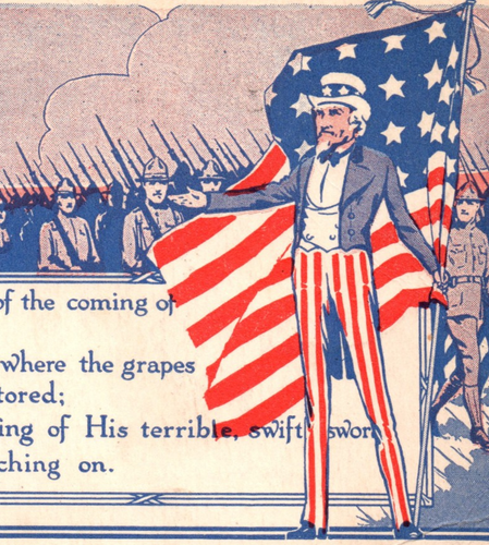 WWI Uncle Sam American Army Soldiers Propaganda Battle Hymn Postcard | eBay