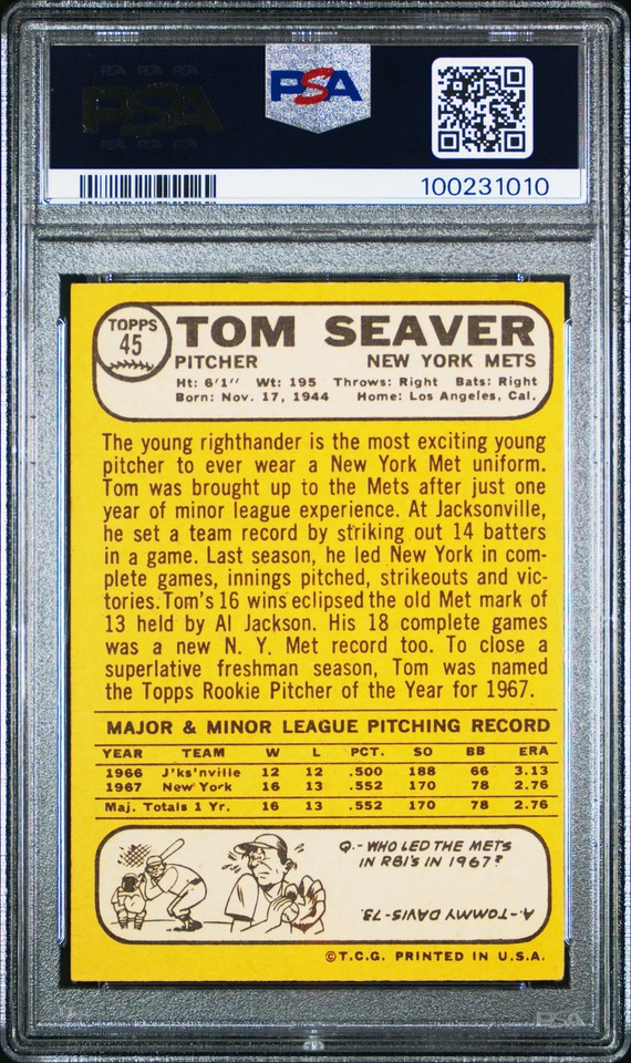 1968 Topps Tom Seaver #45 All Star Rookie PSA 6 | eBay