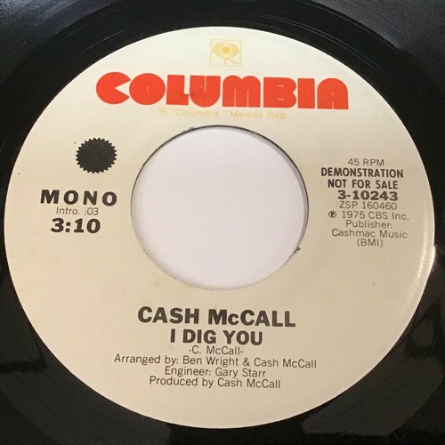 Cash McCall - I Dig You 45 RPM Record | eBay