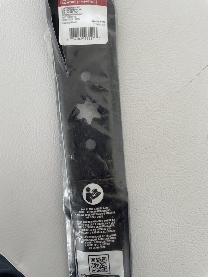 TROY-BILT 490-110-Y108 High Lift Blade Set for 42" Mowers 942-04308 742 ...