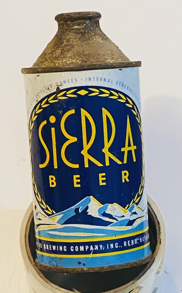 Sierra Cone Top Beer Can Reno Brewing Company Reno Nevada Antique ...