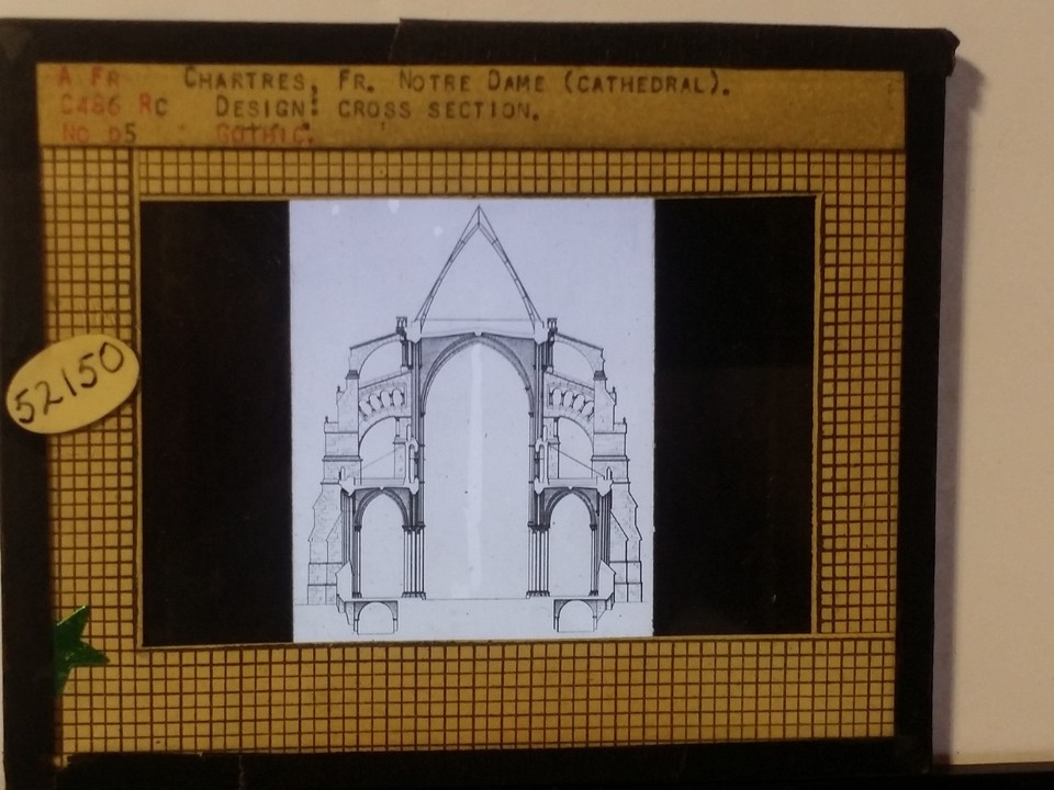 Cross Section, Notre Dame Cathedral, Chartres, France, Magic Lantern ...