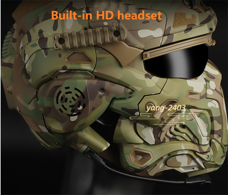 Tactical Assault Helmet W/ Built-in Headset Anti-fog Fan Modular ...