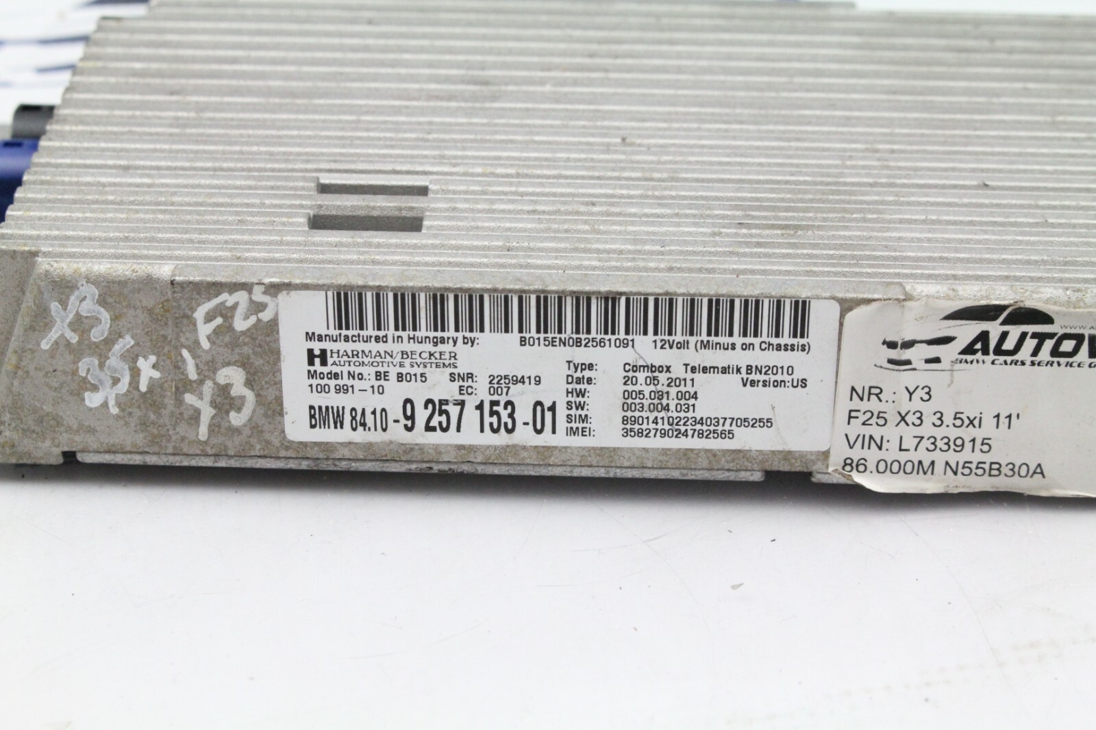 BMW F10 F30 F07 F12 F13 F01 F02 F25 BLUETOOTH COMBOX MODULE TÉLÉMATIQUE ...