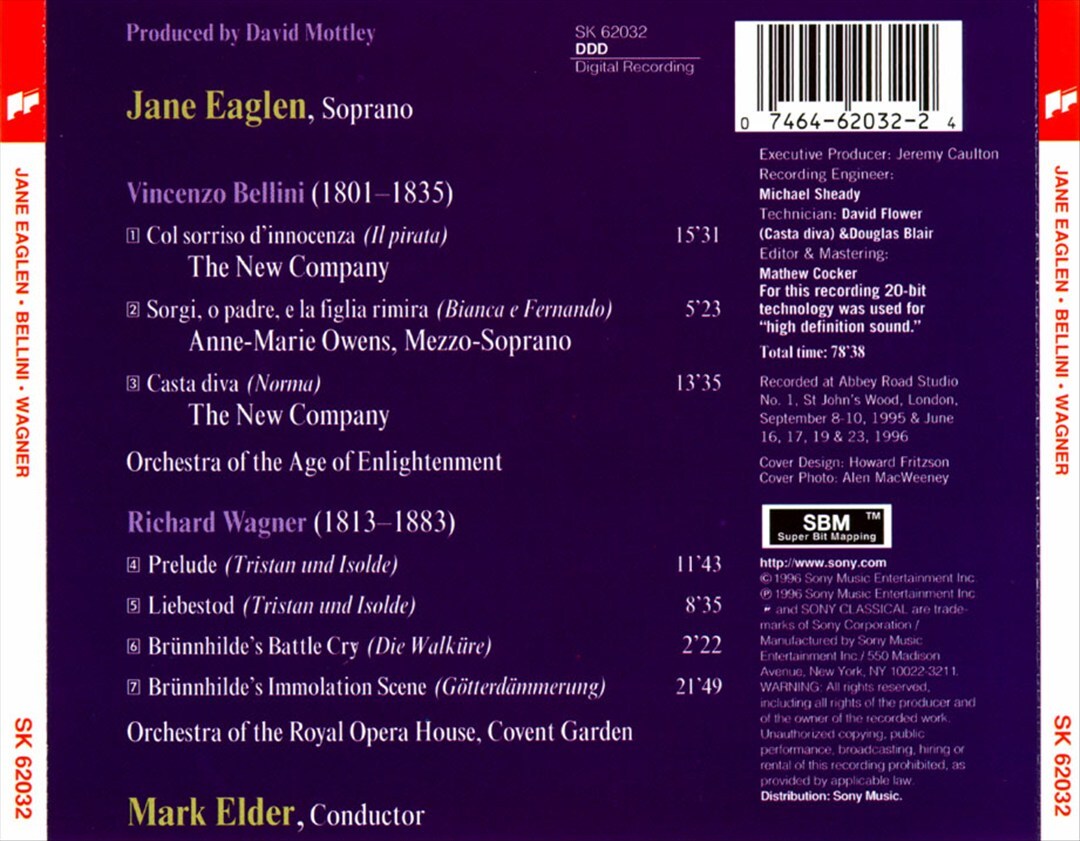 JANE EAGLEN SINGS VINCENZO BELLINI & WAGNER NEW CD | eBay