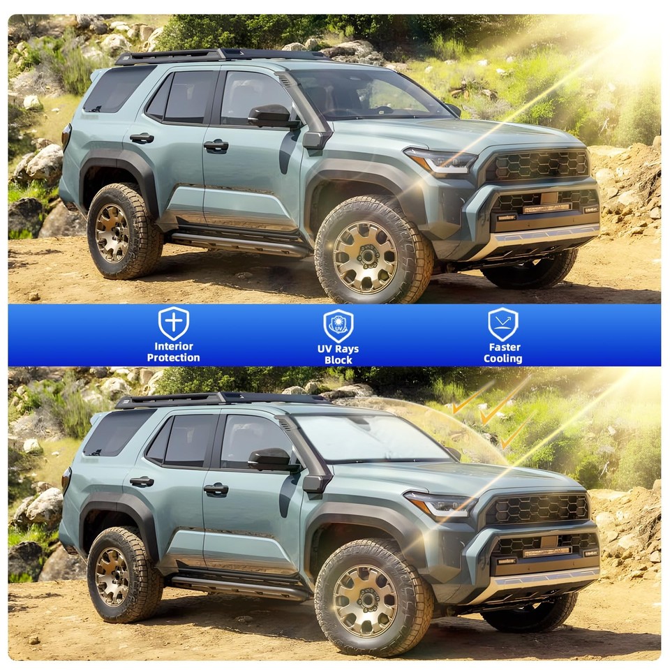 Windshield Sun Shade for Toyota 4Runner 2010-2025, Custom Fit for ...