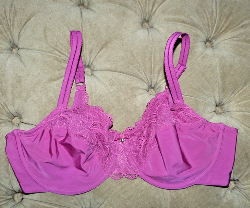 Bali 38D Bra 1002 Fuchsia Lace Rhinestone Accent Underwire Full Cover ...