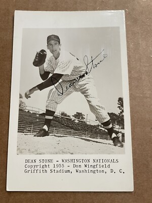 1956 Don Wingfield Postcard Dean Stone Washington Senators Auto ...