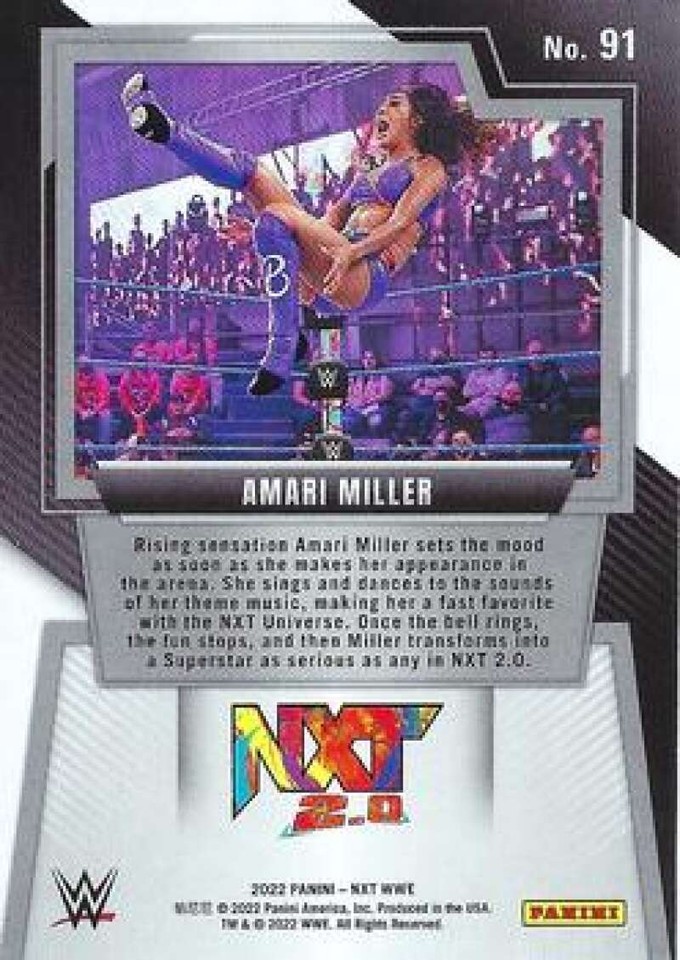 Amari Miller RC 2022 Panini WWE NXT ROOKIE #91 Wrestling ID:42978 | eBay