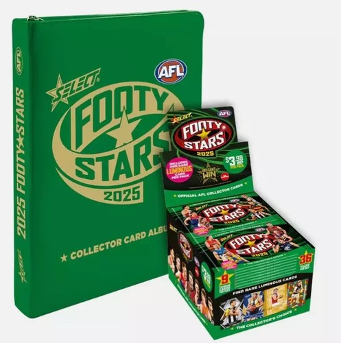2025 AFL SELECT FOOTY STARS TRADING CARDS Full Open BOX +( Vinyl ALBUM ...