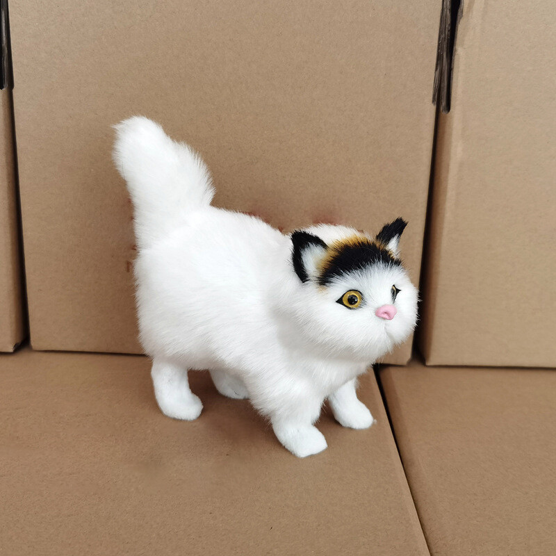 Cute Simulation Cat Plush Toys Soft Stuffed Kitten Model Fake Cat ...