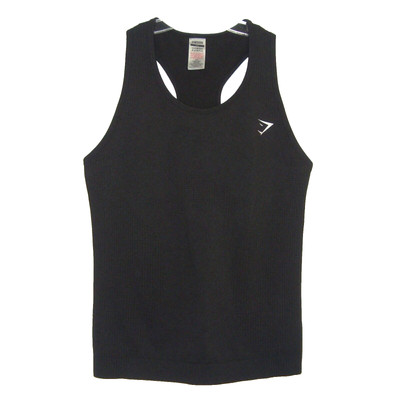 GYMSHARK Womens Seamless Racerback Tank Size XXL Black Marled | eBay