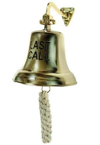 Last Call Bar Bell w/ Bracket Large Brass Man Cave Wall Mounted ...